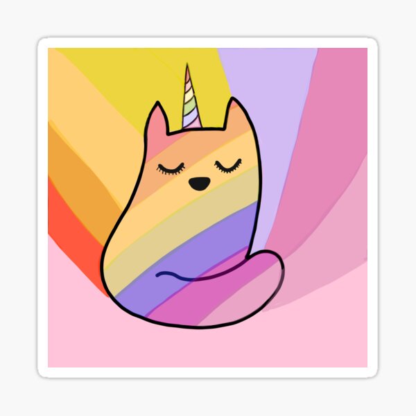 " Unicat unicorn kitty cat rainbow graphic cartoon " Sticker by ...