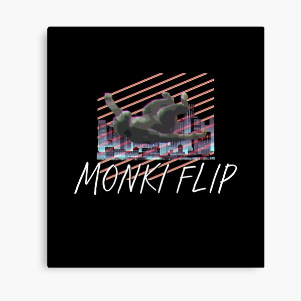 "Monki Flip Retro" Canvas Print for Sale by AlmondArtsy | Redbubble
