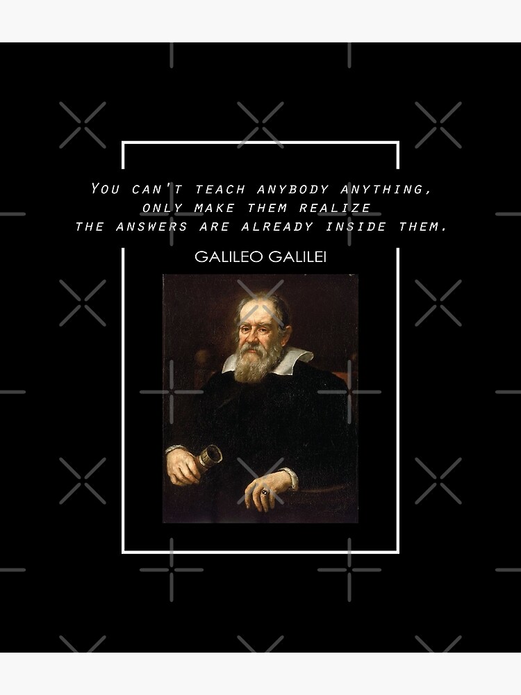 Galileo Galilei quote simple black BG Premium Matte Vertical Poster ...