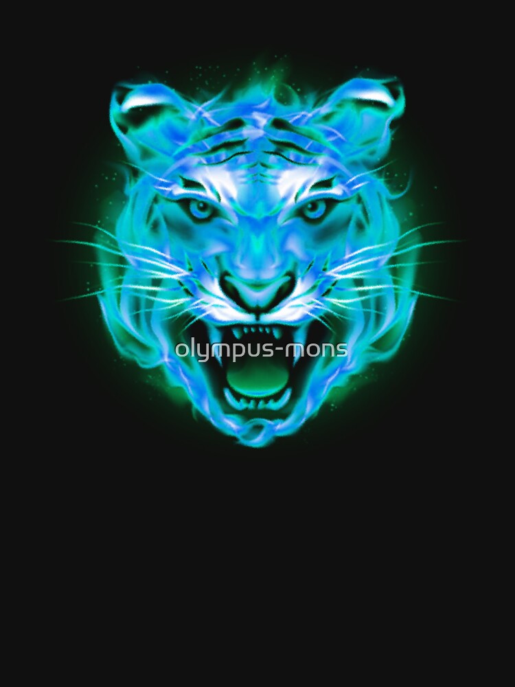 "Blue Fire Tiger" T-shirt by olympus-mons | Redbubble | tiger t-shirts ...