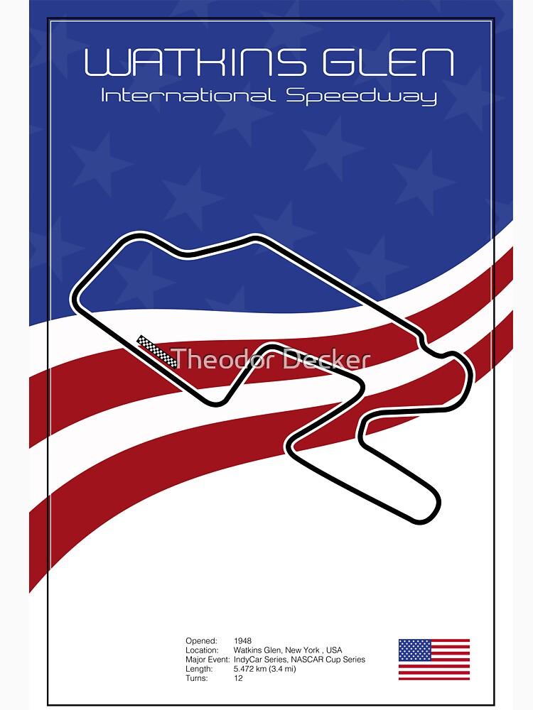 "Watkins Glen Racetrack" T-shirt for Sale by theodordecker | Redbubble ...