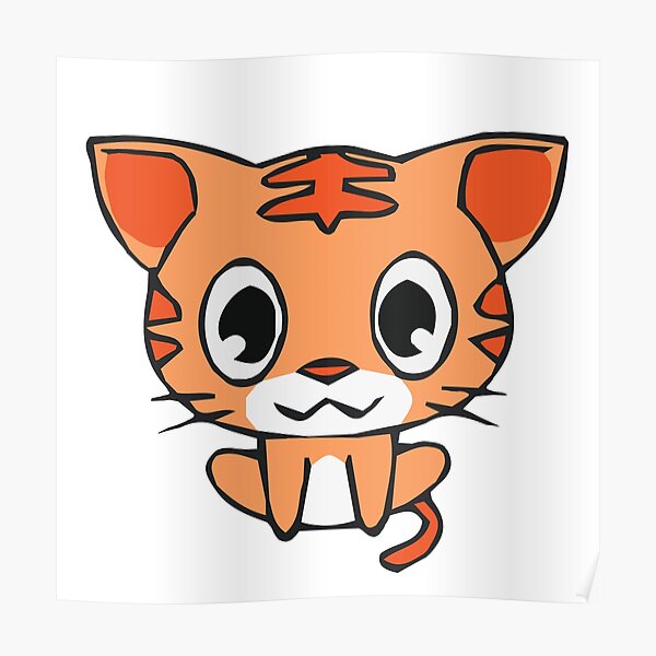 "Cute Cartoon Cat" Poster by Slappers | Redbubble