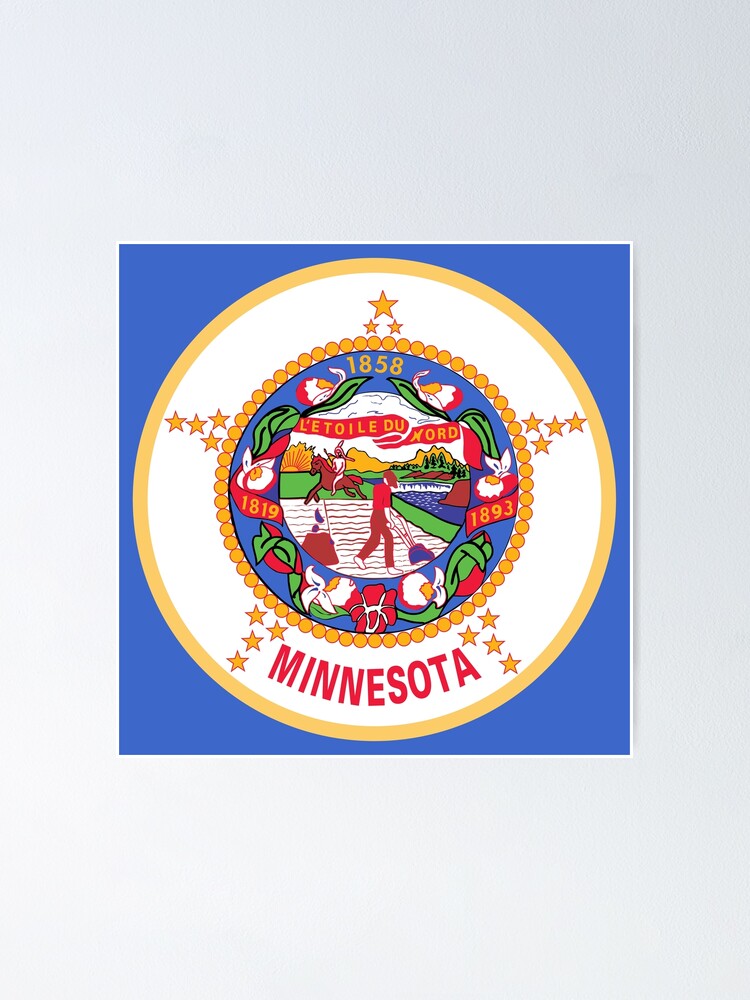 "Flag of Minnesota State USA - L'Étoile du Nord" Poster for Sale by ...