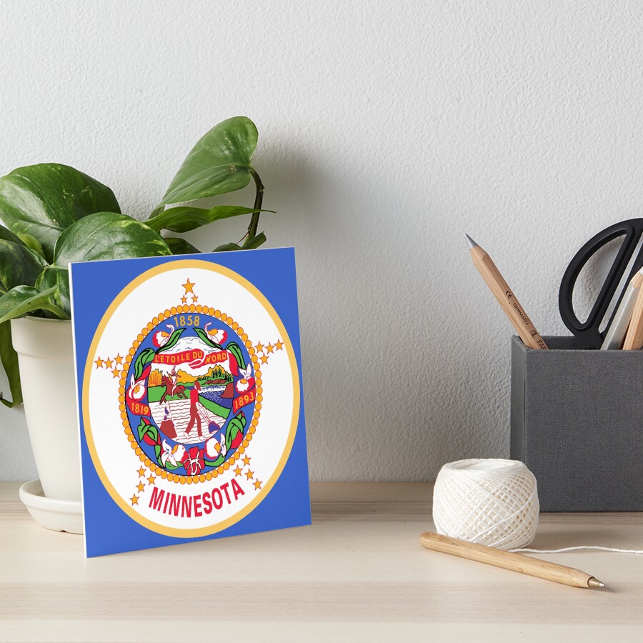 "Flag of Minnesota State USA - L'Étoile du Nord" Art Board Print for ...
