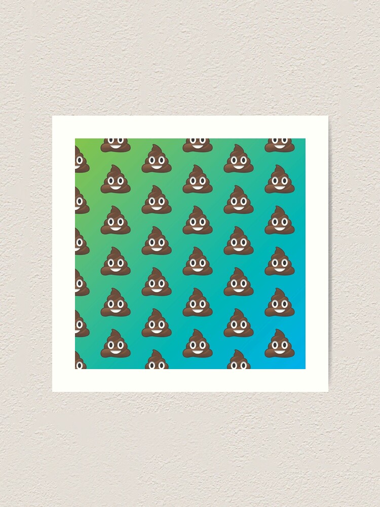 "Poop Emoji Pattern Green and Blue " Art Print for Sale by llier4 ...