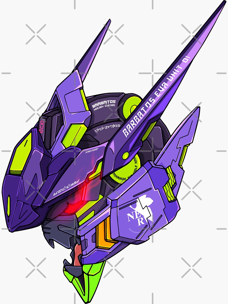 "ASW-G-08 Head (Eva Unit 01 Destroy Mode)" Sticker for Sale by deveerei ...