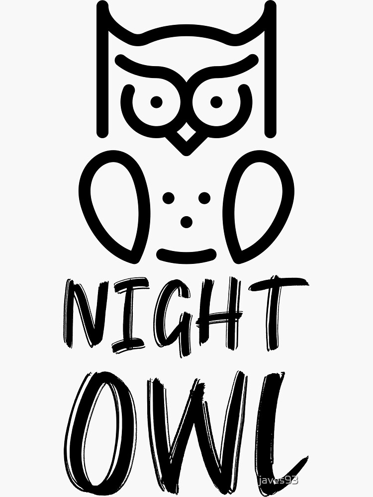 "Night Owl Insomnia Cute" Sticker by javes93 | Redbubble