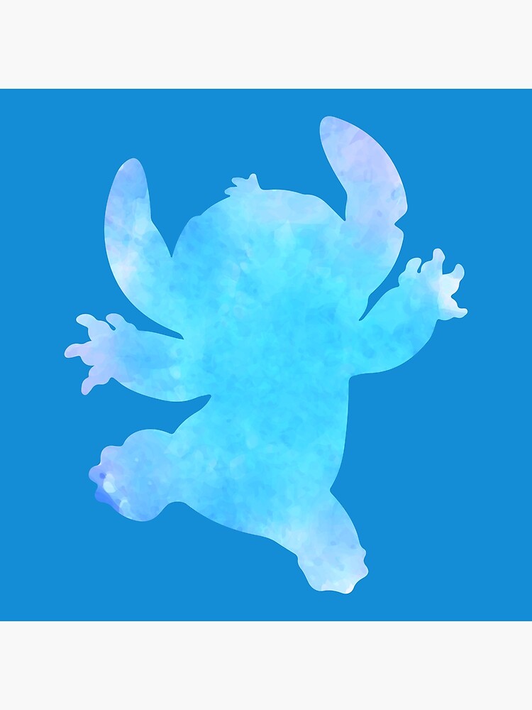 "Stitch Blue Watercolor silhouette " Poster for Sale by -Panda-Monium ...