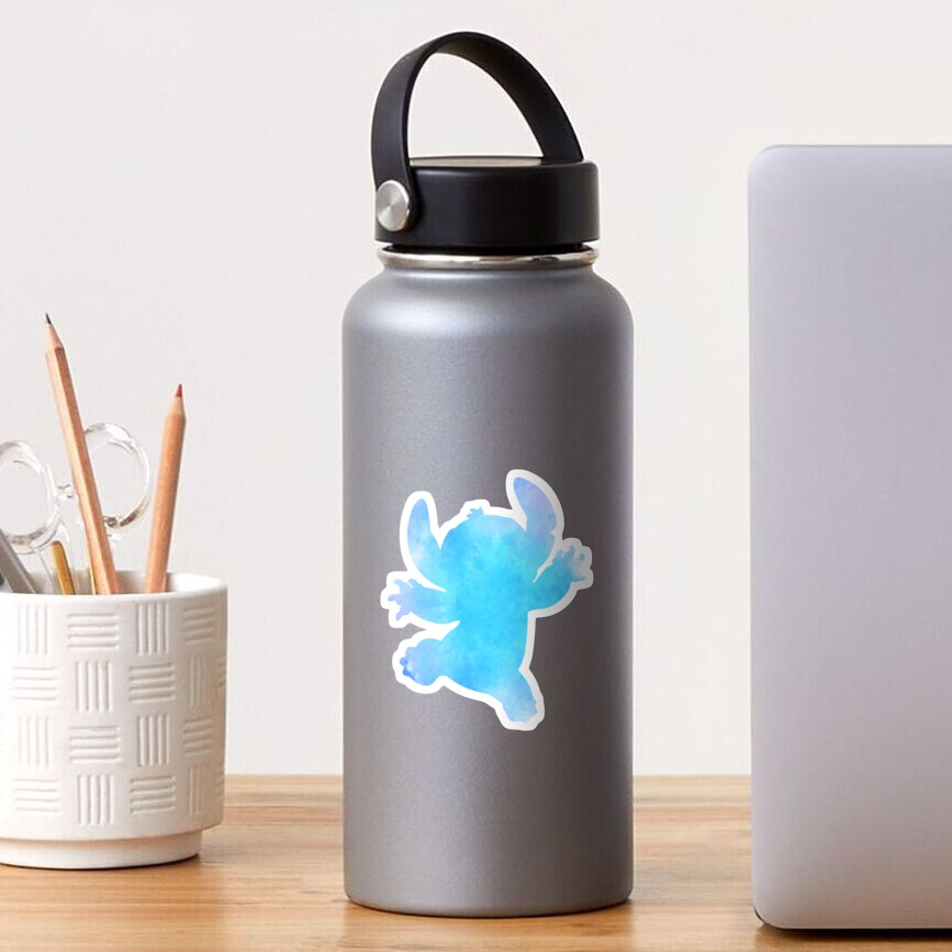 "Stitch Blue Watercolor silhouette " Sticker for Sale by -Panda-Monium ...