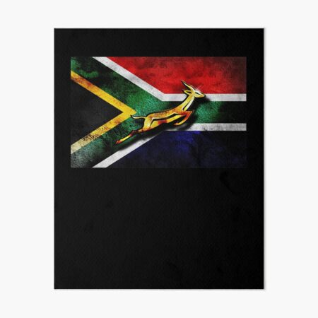 "Vintage South African Flag SA Flag With Springbok South Africa" Art ...