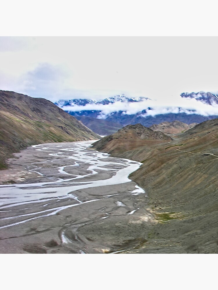 "Himalayan River Valley Mountain Range Landscape, Himalaya" Sticker for ...