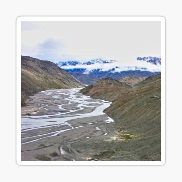 "Himalayan River Valley Mountain Range Landscape, Himalaya" Sticker for ...
