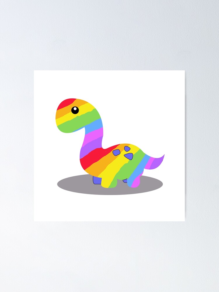 Póster «Dinosaurio de dibujos animados lindo arco iris LGBT» de ...