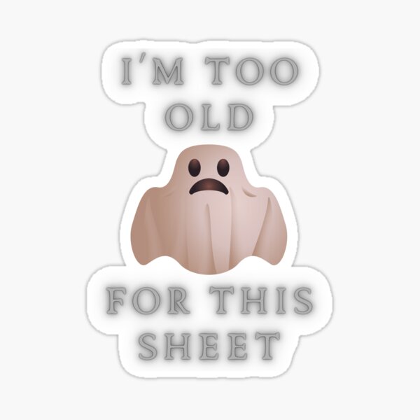 "Halloween Grumpy Old Ghost " Sticker for Sale by MrsAcher | Redbubble