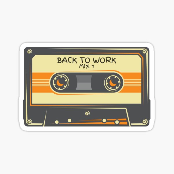 "Back To Work Mix 1 Cassette Vintage" Sticker for Sale by stephwil44 ...