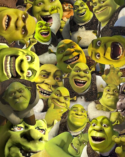 "Shrek Collage " Posters by Lucy Lier | Redbubble
