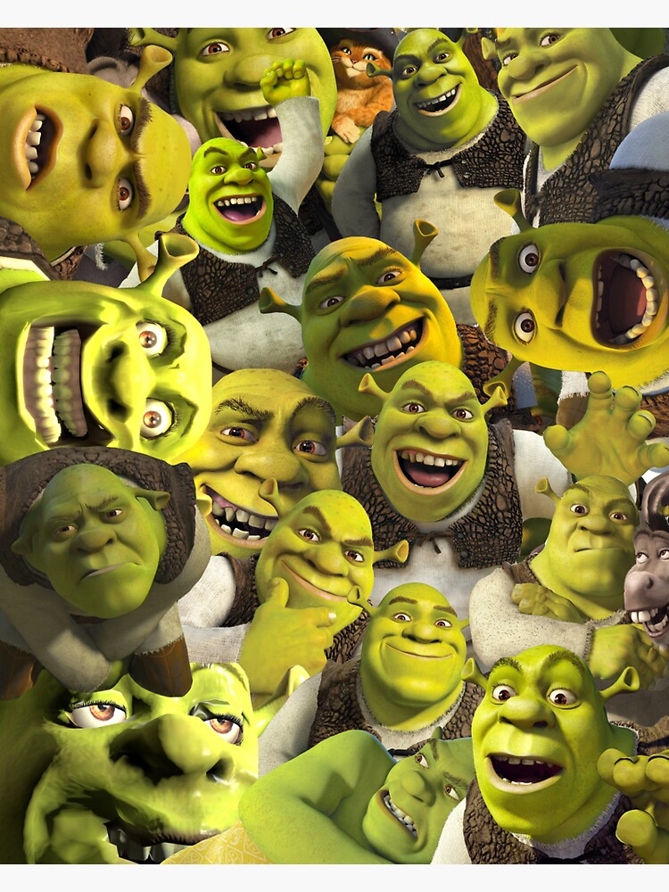 "Shrek Collage " Sticker for Sale by llier4 | Redbubble