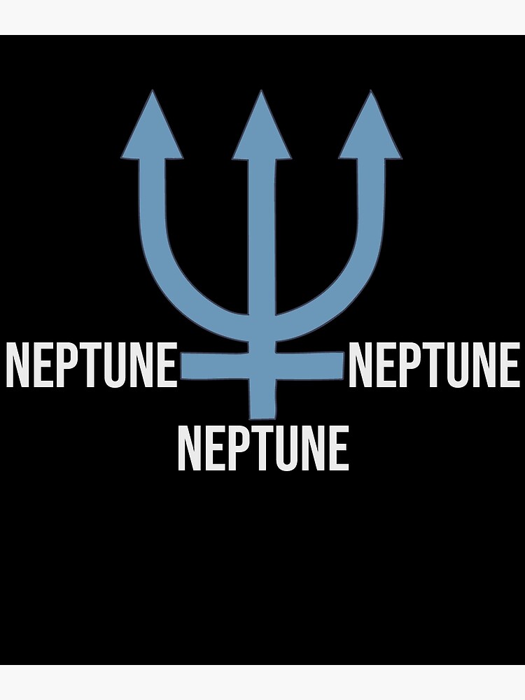 Póster «Planeta Neptuno - Símbolo del planeta con texto - Tridente de ...