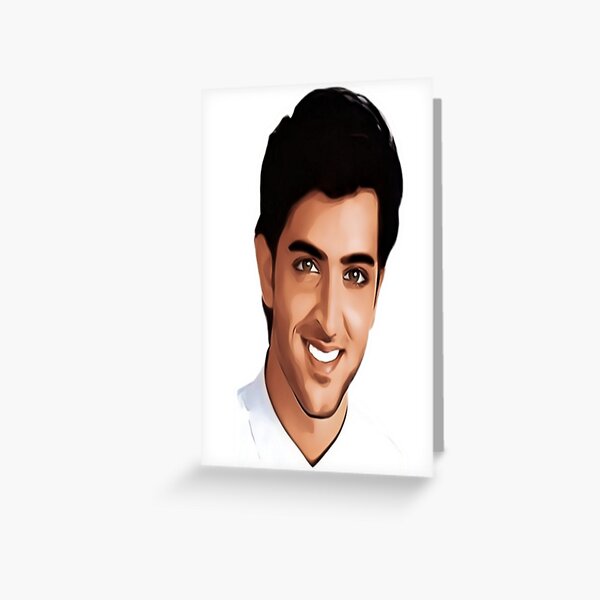 "Cartoon Hrithik Roshan" Greeting Card for Sale by Danlatif | Redbubble