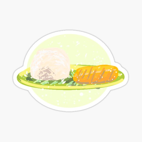 "Thai Mango Sticky Rice" Sticker for Sale by PeachFuturistic | Redbubble