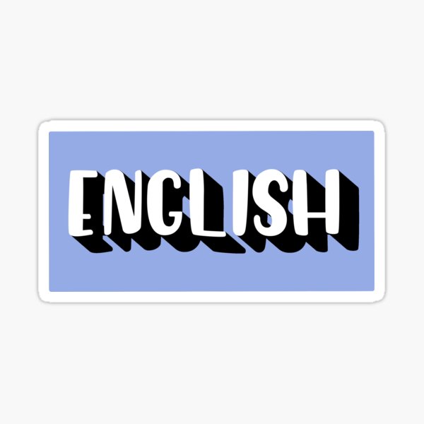 "English subject label" Sticker for Sale by Gracebello | Redbubble