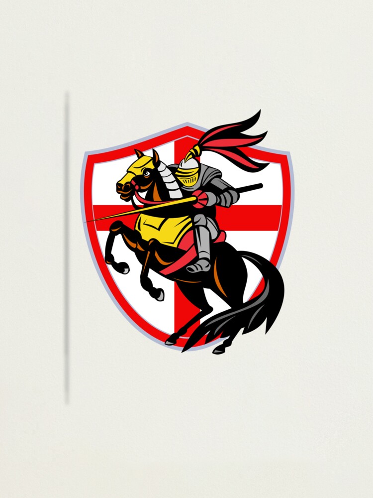"English Knight Lance England Flag Shield Retro" Photographic Print by ...