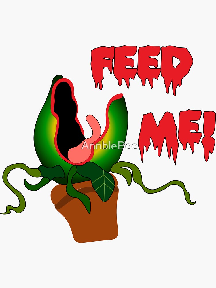 "Feed Me!" Sticker for Sale by AnnbleBee | Redbubble