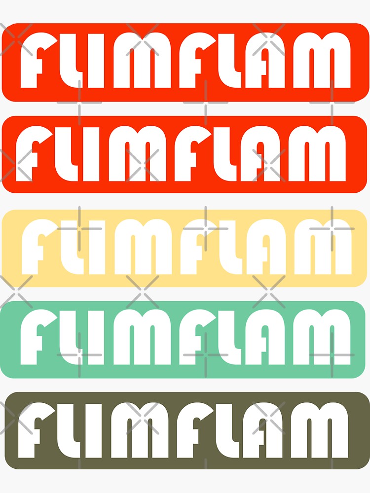 "Flimflam- Typography in Retro Colors" Sticker for Sale by EvaWolf ...