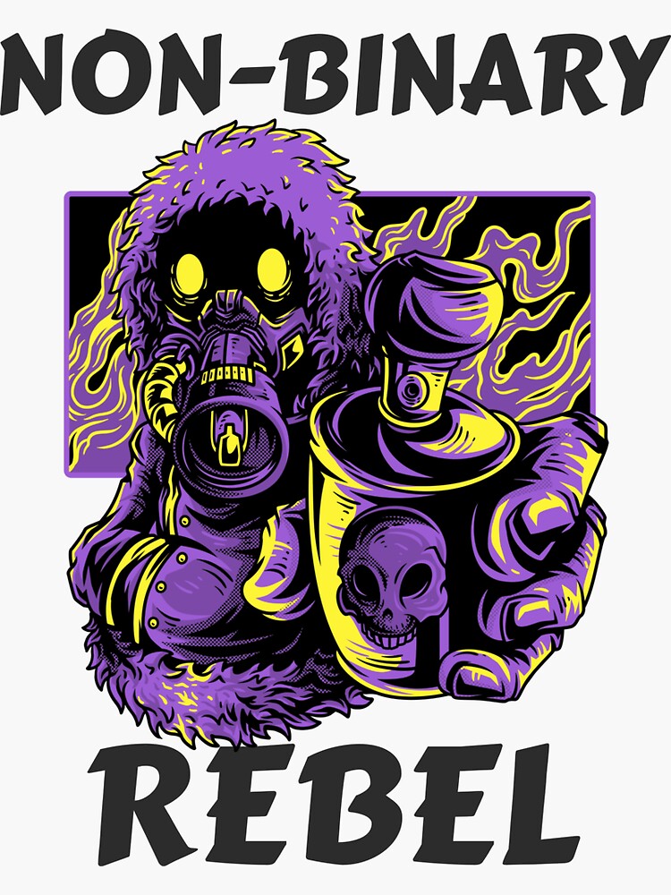 "Non-Binary Rebel" Sticker for Sale by GenderFluiDruid | Redbubble