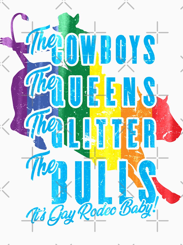 "Gay Rodeo Cowboy - LGBT Bull Rider with Rainbow Pride Flag " Essential ...