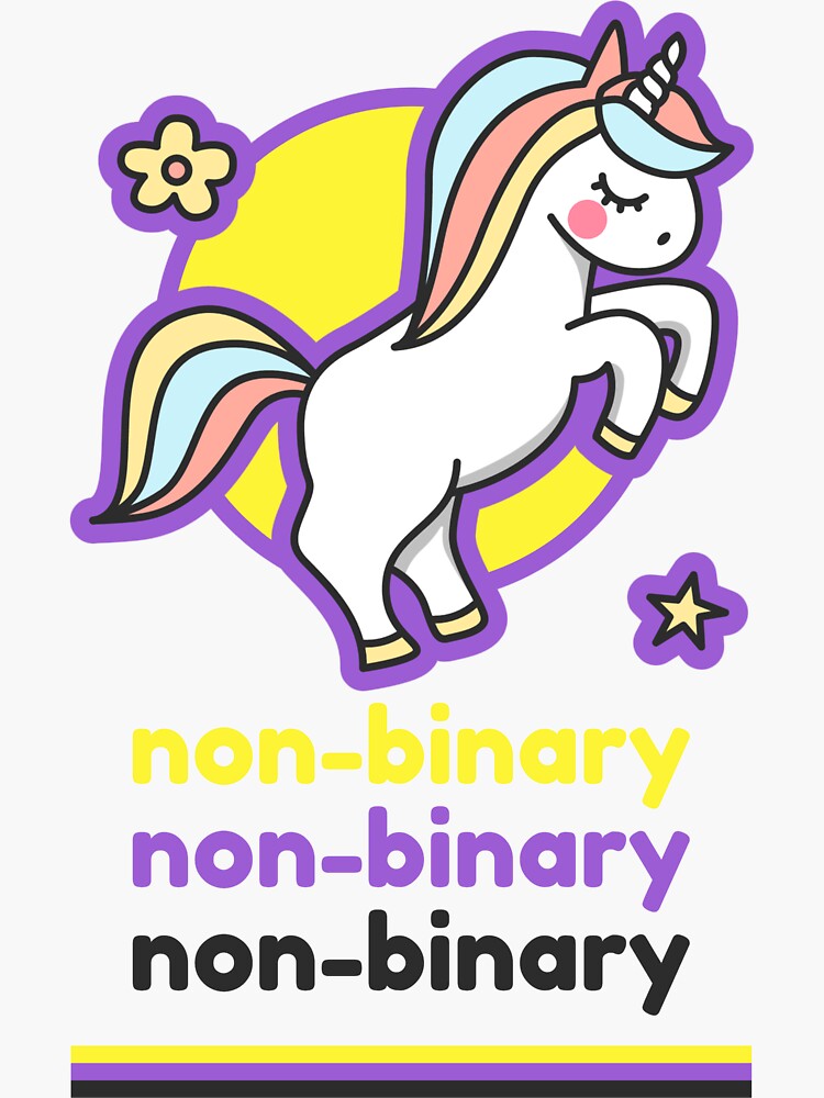 "Non-binary Unicorn" Sticker for Sale by GenderFluiDruid | Redbubble