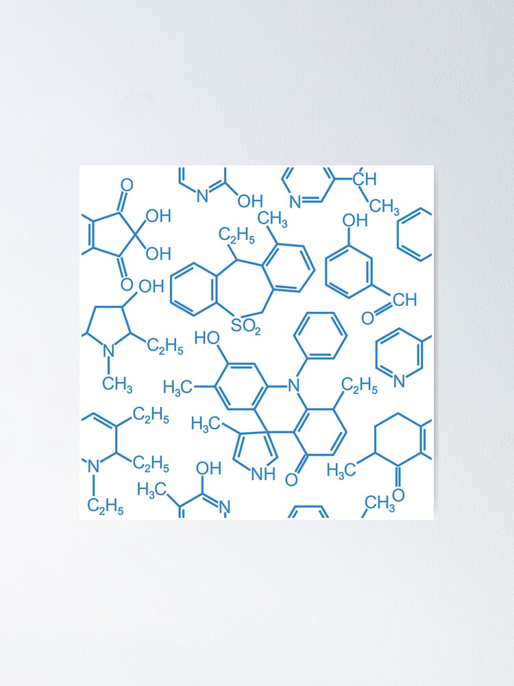 "Chemistry Atoms, Shapes, Reactions and Structures" Poster by labstud ...