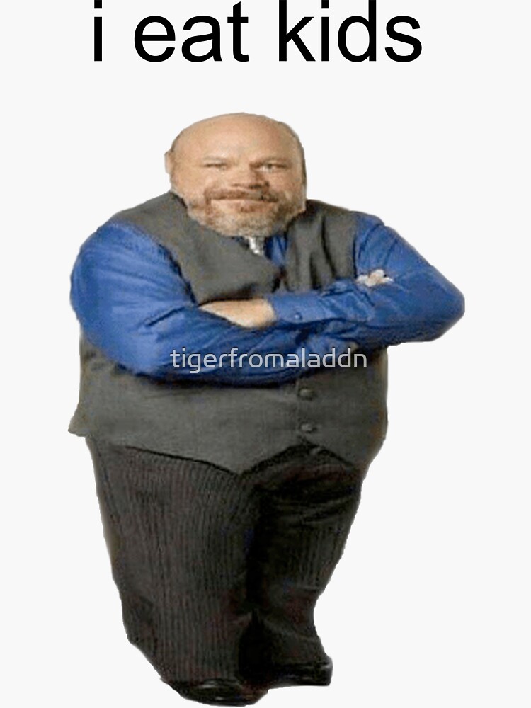 "bertram eats kids" Sticker for Sale by tigerfromaladdn | Redbubble