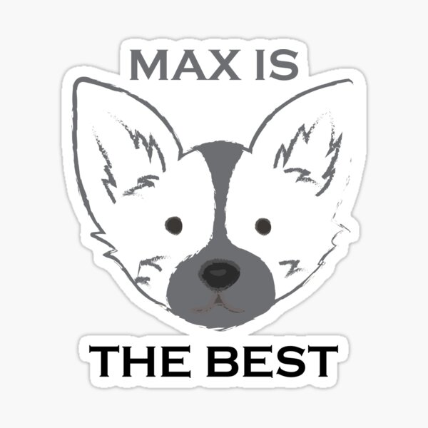 "MAX IS THE BEST ! WE LOVE MAX ! PUPPY LOVERS GIFT" Sticker for Sale by ...
