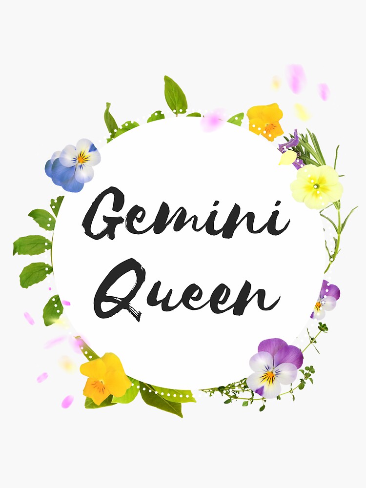 "Gemini Queen Floral" Sticker by zodiac-tees | Redbubble