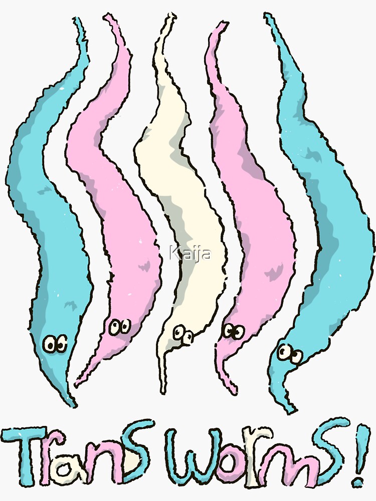 "Trans Worms!" Sticker for Sale by Kaija | Redbubble