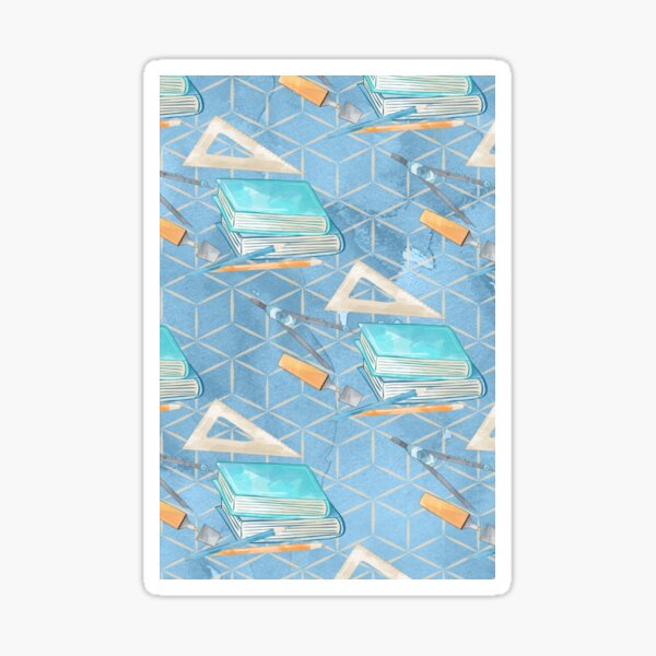 "Back To School Books and Rulers" Sticker by PatternLandia | Redbubble