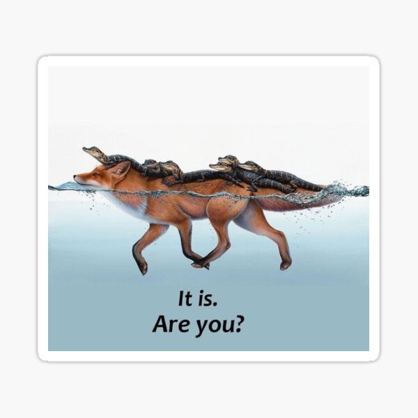"it is. are you?" Sticker for Sale by abbex | Redbubble
