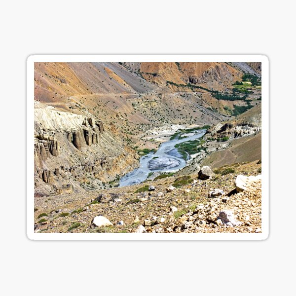 "Himalaya Mountain Slopes River Himalayan Landscape" Sticker for Sale ...