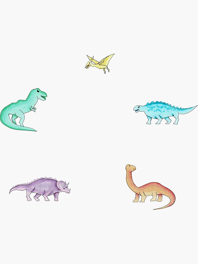 "Cute Little Dinos" Sticker by notnorman | Redbubble