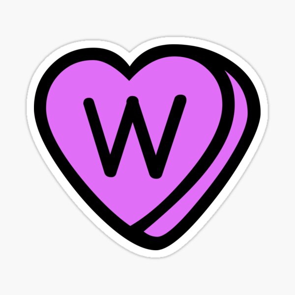 Pegatina «Letra W corazón morado» de RafaTakami | Redbubble