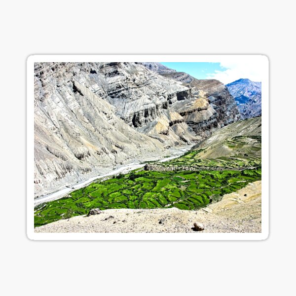 "Himalayan Valley Landscape Mountain Slopes, Himalaya" Sticker by ...