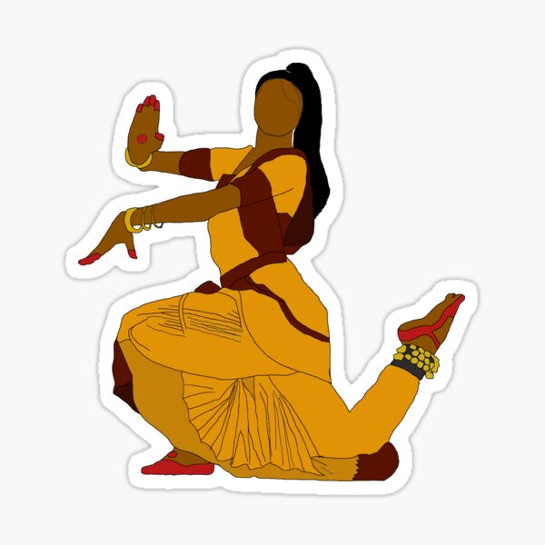 "Bharatanayam Pose #3 . Indian Classical" Sticker by kesiyajohny ...