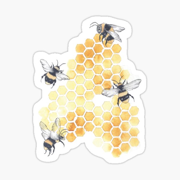"Buzzy little bees" Sticker by thetuesdaybee | Redbubble