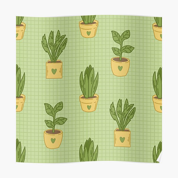 "Cute green pattern with plants" Poster by AnGoArt | Redbubble