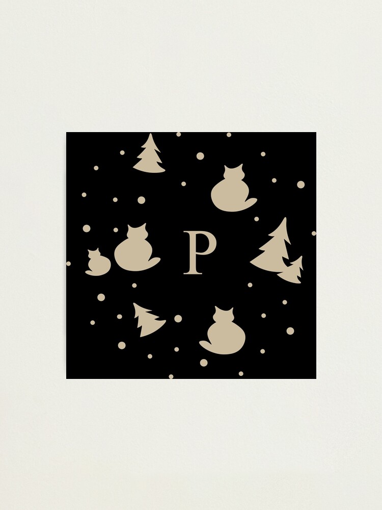 Lámina fotográfica « Letra inicial P con un gato para los amantes de ...