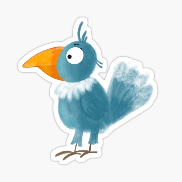 "Cute Blue Cartoon Bird " Sticker for Sale by vectormarketnet | Redbubble