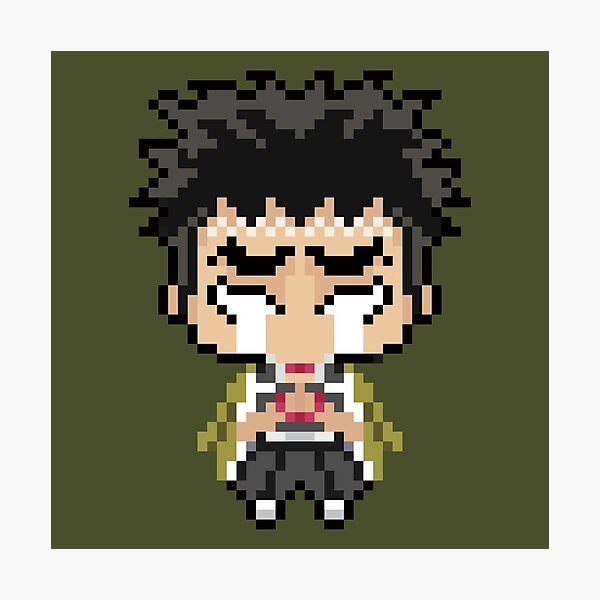 "Kimetsu No Yaiba Demon Slayer Gyomei Himejima Pixel Art" Photographic ...
