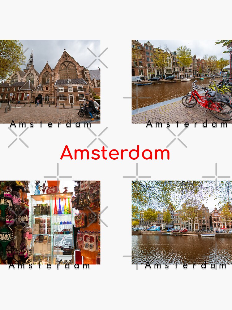 "Amsterdam Netherlands Stickers Pack of 4 by TonyRockets" Sticker by ...
