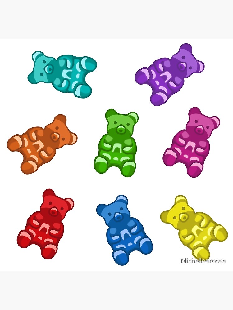 "Rainbow Gummy Bear Pack" Poster by Michelleerosee | Redbubble